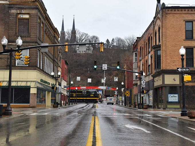 Main Street stretches between mountains like a ribbon of history, inviting leisurely afternoon strolls.