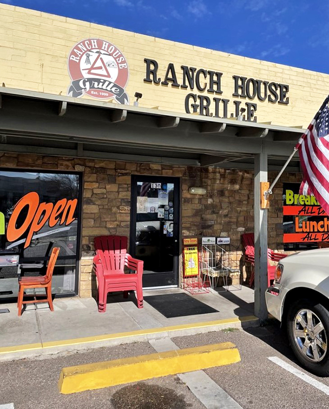 Those red chairs aren't just for sitting &ndash; they're where you'll need to recover after tackling Ranch House Grille's legendary country breakfast.