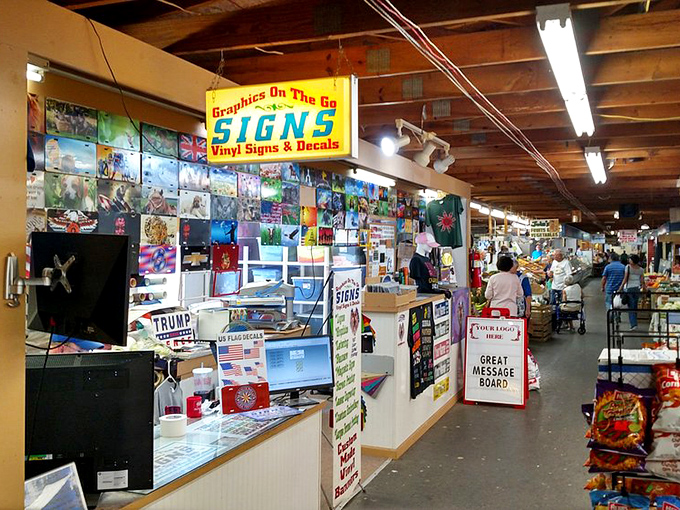 Fall's vibrant colors burst from potted mums at Renninger's&mdash;nature's perfect decoration available to take home alongside your antique finds.