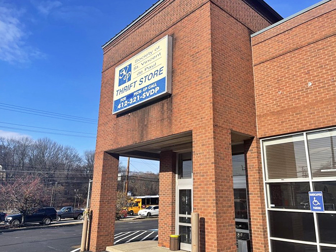 St. Vincent de Paul's brick facade houses countless hidden gems. Pittsburgh's thrift scene wouldn't be the same without this classic!