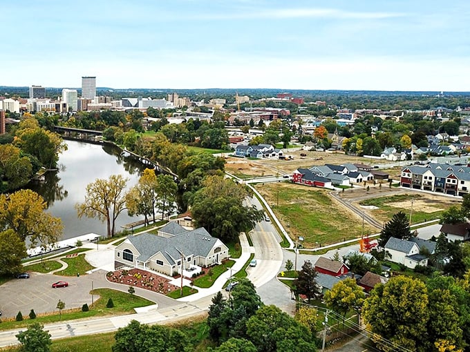 South Bend's riverside views offer natural beauty without the premium price tag. Water and cityscape create a million-dollar view for free.