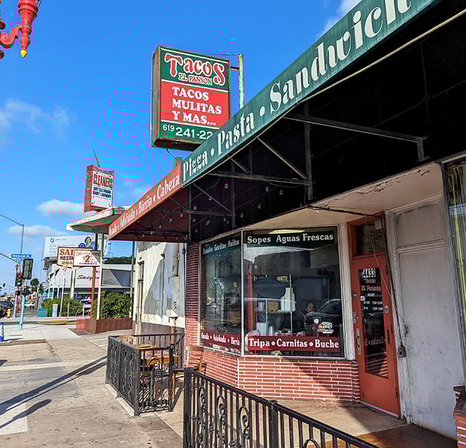 Tacos El Panson's straightforward sign promises exactly what you'll get: authentic tacos without pretense. Sometimes the simplest places deliver the most memorable meals.
