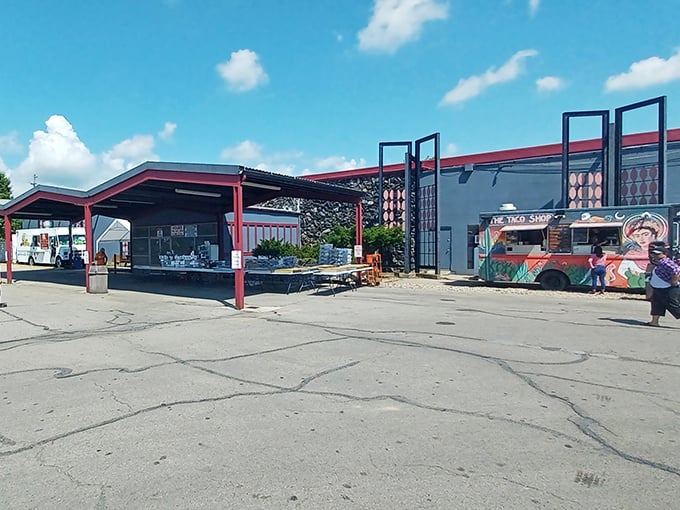 Modern market magic in Columbus - wide aisles and good lighting make treasure spotting a breeze.
