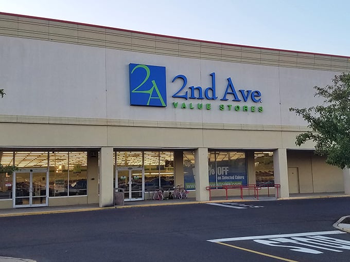 The clean lines of 2nd Ave's storefront hint at the organized treasure trove waiting just beyond those glass doors.