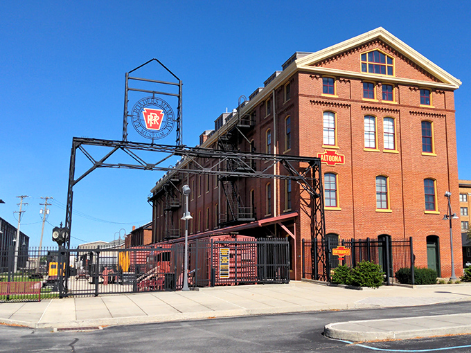 All aboard for nostalgia! Altoona's railroad heritage stands proudly preserved, a brick-and-iron tribute to America's rail history.