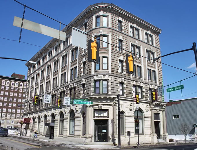 Altoona's historic buildings stand tall against a perfect blue sky. If only real estate prices elsewhere were this down-to-earth.
