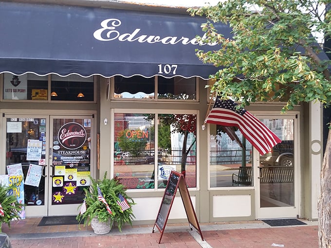 That patriotic touch outside Edward's hints at what's inside: all-American steak excellence that would make Uncle Sam proud.