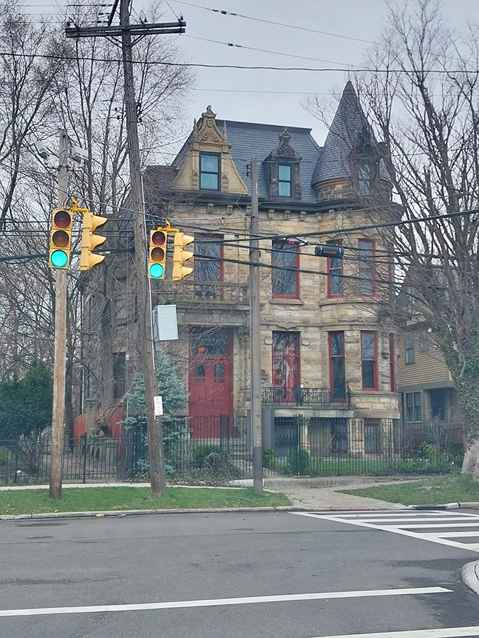 Urban castle with a mysterious past. Traffic lights and turrets create a uniquely Cleveland contrast.