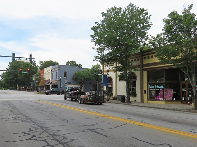 Downtown Greensboro welcomes motorcycle enthusiasts and history buffs alike. That red brick building has seen it all!