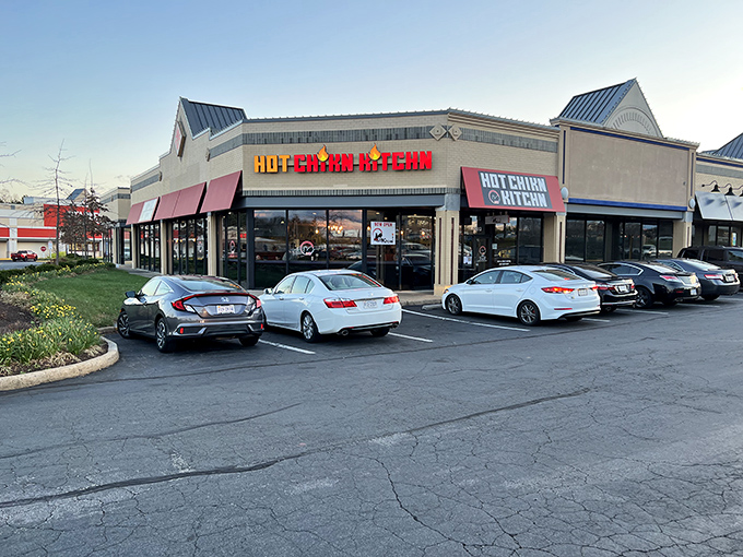 Parked cars outside mean people in the know have already discovered this hot chicken haven.