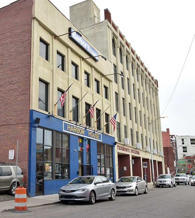 History and seafood collide at Harbor House &ndash; that multi-story building has seen Detroit's ups and downs.