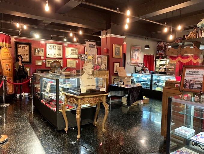 The Houdini Museum's vintage displays capture the golden age of illusion. Like stepping into your grandfather's stories about vaudeville!
