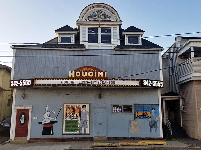 The Houdini Museum's vintage marquee promises magic inside. Even the great escape artist would be impressed by this dedicated shrine.
