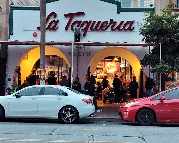 The evening crowd at La Taqueria isn't waiting for nightclub entry &ndash; they're lining up for something far more satisfying.