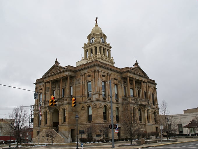 "The Marion courthouse commands attention with its stately presence and magnificent clock tower. Time literally stands tall here!"