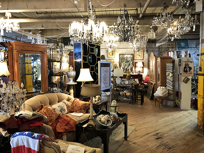 Chandeliers that have illuminated decades of dinner parties now cast their glow on Midland's elegant furniture collection.