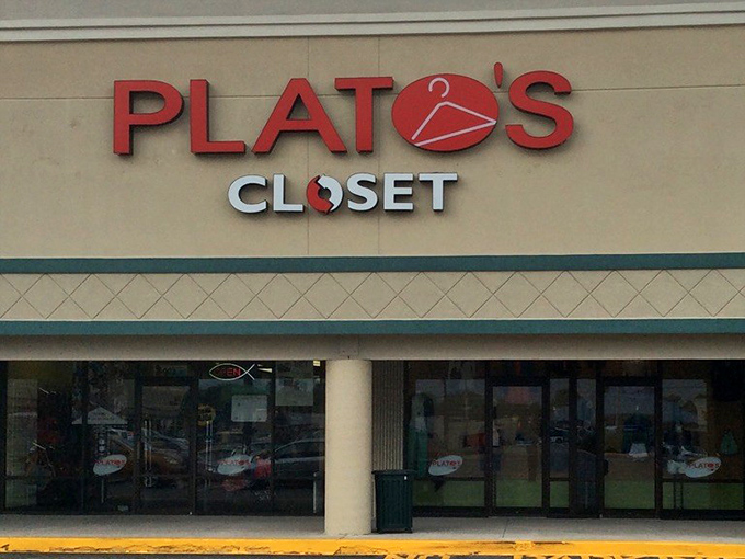 The clean lines of Plato's Closet signal this isn't your grandma's thrift store. Teen and young adult fashion gets a second life here.