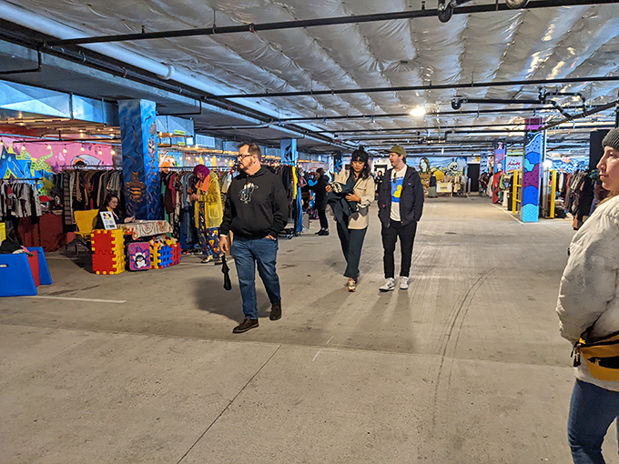 Serious shoppers on the prowl! Portland's hippest flea market attracts those who know that one person's castoff is another's centerpiece.