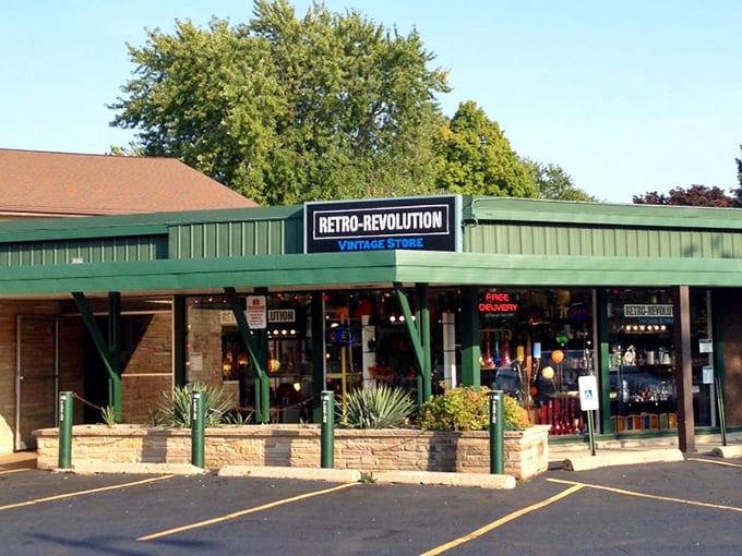 Retro-Revolution indeed! This green awning marks the spot where your childhood memories are now collectible treasures.