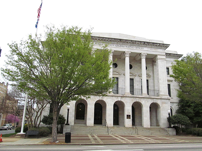 The stately courthouse anchors downtown Salisbury with classical columns that would make even ancient Romans nod in approval.