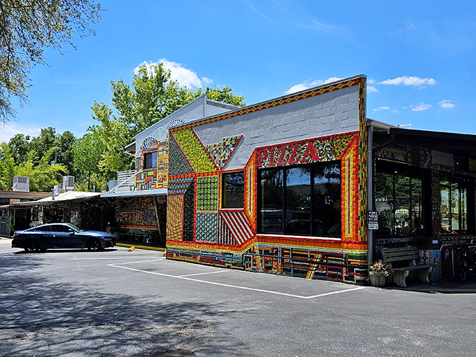 Satchel's colorful mosaic facade is Gainesville's most photogenic food spot. Even your teenager will put down their phone to snap this.
