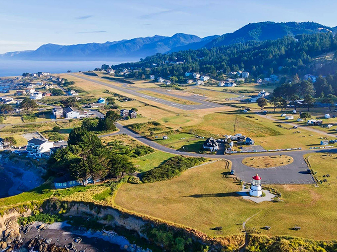 The tiny houses of Shelter Cove seem to be playing a game of "who's got the best view?" Spoiler alert: they're all winning.