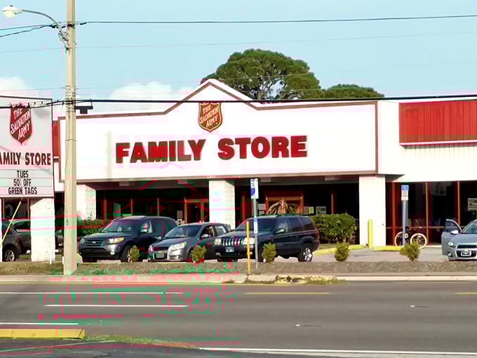 Where community service meets retail therapy. This red-trimmed building houses a world of possibilities!