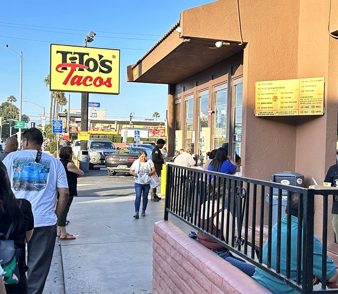 The classic orange and brown design screams vintage California - and the tacos scream pure deliciousness.