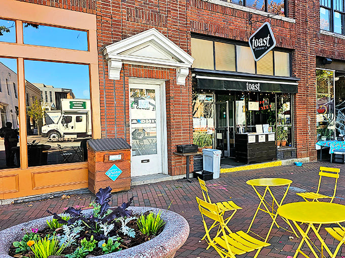 Those cheerful yellow chairs outside Toast aren't just cute—they're strategic resting spots for when your knees buckle from sandwich bliss.