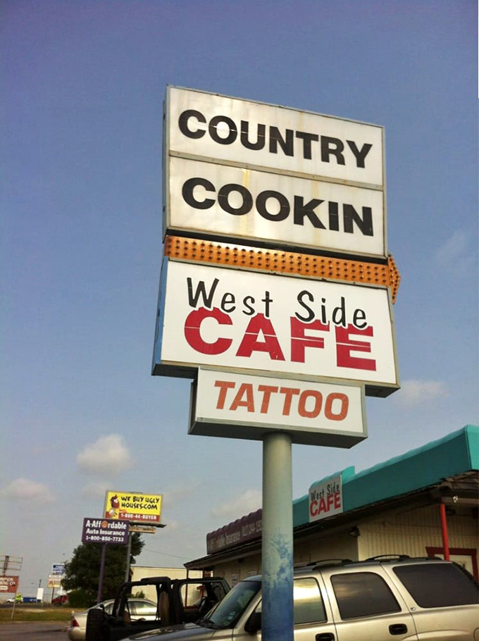 West Side Cafe's sign promises exactly what you'll find inside: honest food that sticks to your ribs and warms your soul.