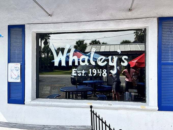 Where vintage vibes meet fresh catches! Whaley's classic storefront promises the kind of seafood that makes vacation memories stick.
