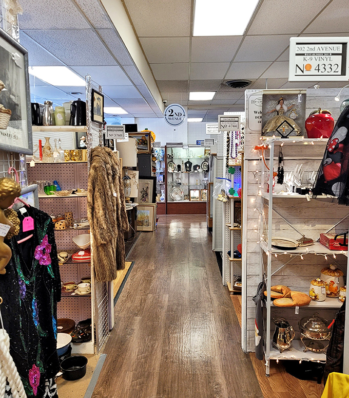 Navigating these aisles feels like exploring well-organized urban planning for treasures. The 2nd Avenue sign ensures you'll never get lost in nostalgia.