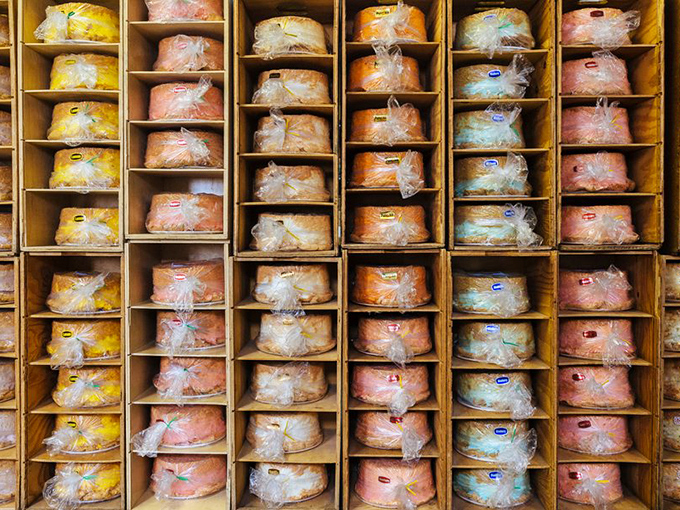 Rows upon rows of angel food cakes, stacked like edible clouds waiting to float home with lucky customers. Heavenly doesn't begin to describe it.