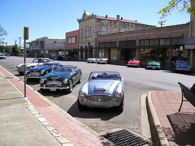 Classic cars line downtown during special events, turning Kerrville's streets into a rolling museum of automotive art and nostalgia.