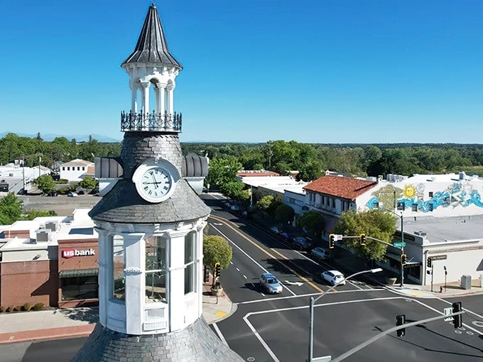 Red Bluff's clock tower catches the golden hour light, creating a postcard-perfect scene that Instagram filters can't improve upon.