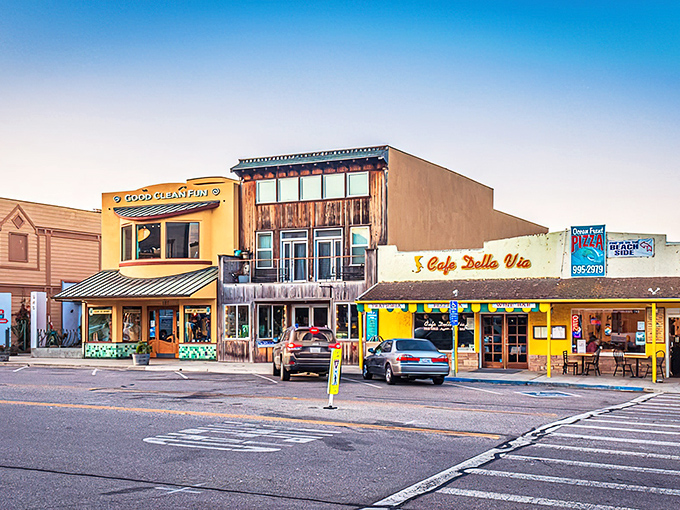 Ocean Avenue's colorful storefronts look like they were plucked from a nostalgic postcard, each one housing its own slice of coastal charm.