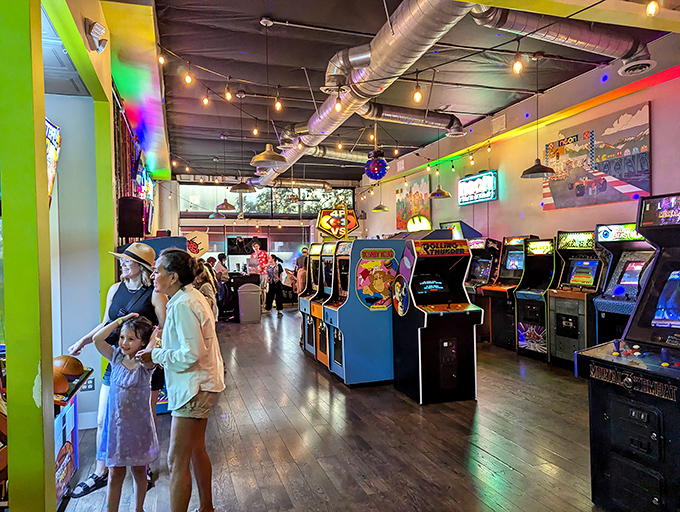 Family bonding happens naturally when parents can finally prove they weren't lying about being Pac-Man champions back in '82.