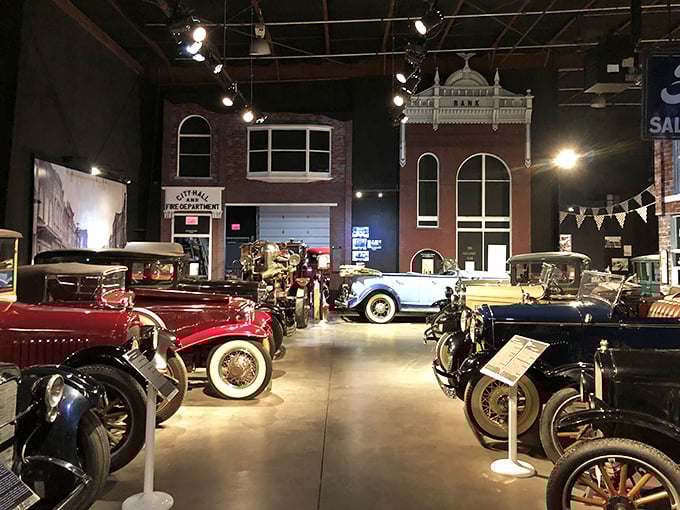 Classic automobiles gleaming like jewels, reminding us when cars had personality instead of just cup holders.