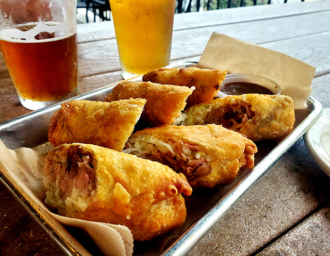 BBQ egg rolls &ndash; where East meets South in a crispy, genius fusion that makes you wonder why this isn't on every menu in America.