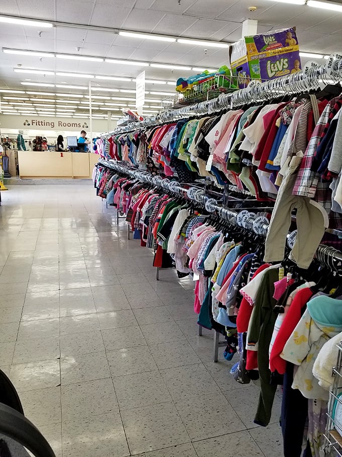 Children's clothing paradise where tiny fashionistas get outfitted without parents needing a second mortgage. Those dinosaur pajamas won't wear themselves!