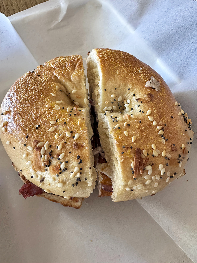 This bagel isn't trying to impress New Yorkers&mdash;it's confident in its California identity, with a golden crust, perfect chew, and generous toppings that say "Good morning" better than words.