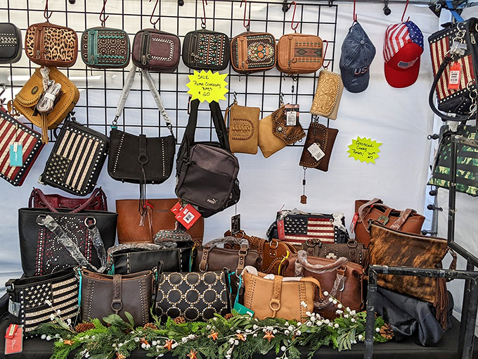 Handbag heaven or purse purgatory? Depends on how much trunk space you brought to Quartzsite's leather goods extravaganza.