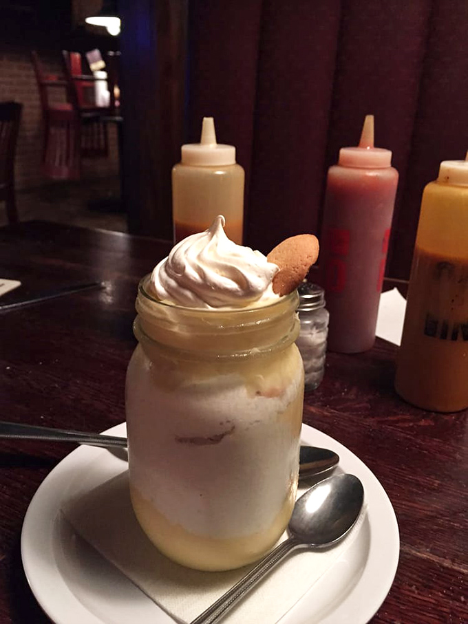 Banana pudding served in a mason jar&mdash;because Southern desserts taste 37% better when eaten from containers that once held preserves.