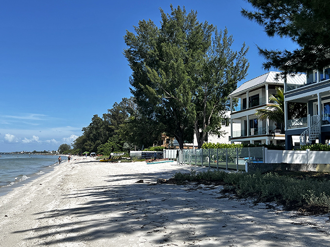 Beach homes that look like they've been colored by the same artist who designs Easter eggs. The bay side offers a quieter, more contemplative version of paradise.