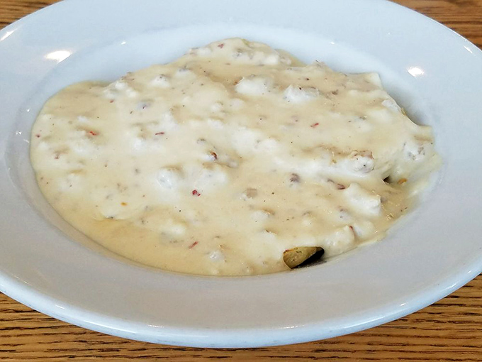 Comfort food perfection in a bowl. This creamy, peppery biscuits and gravy could make even the most dedicated health nut temporarily abandon their principles.