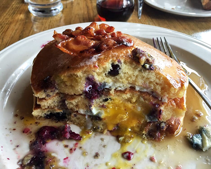 Blueberry pancakes with a side of bacon—proof that sometimes the universe does want you to be happy after all.