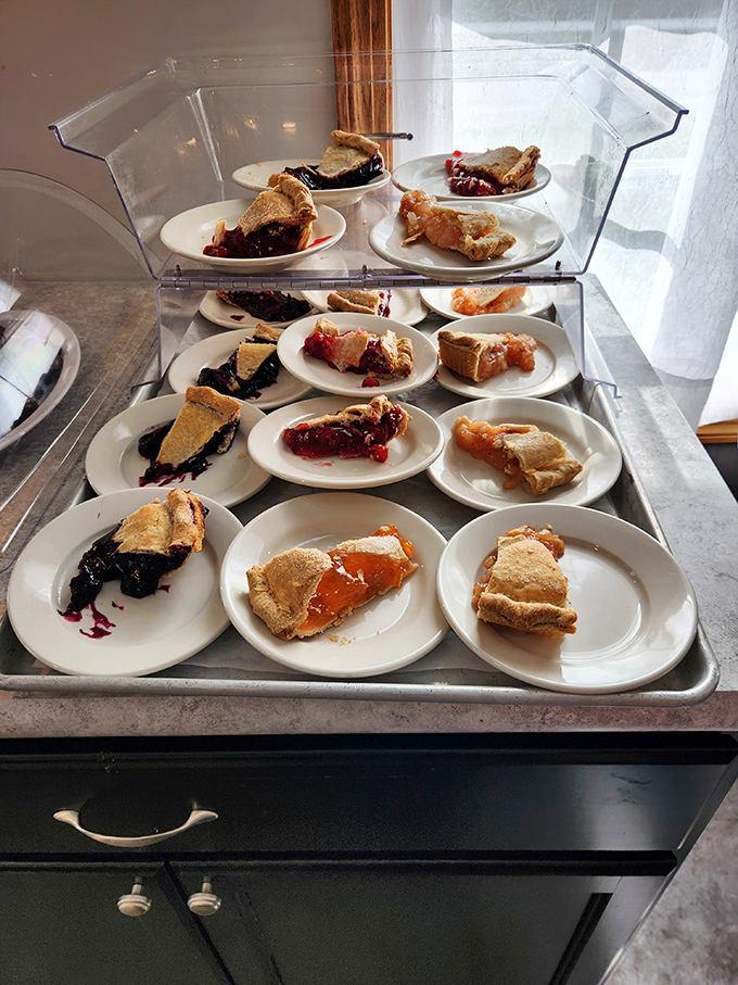 Pie heaven exists, and it's displayed right here. These slices aren't just desserts; they're edible time machines to grandma's kitchen.