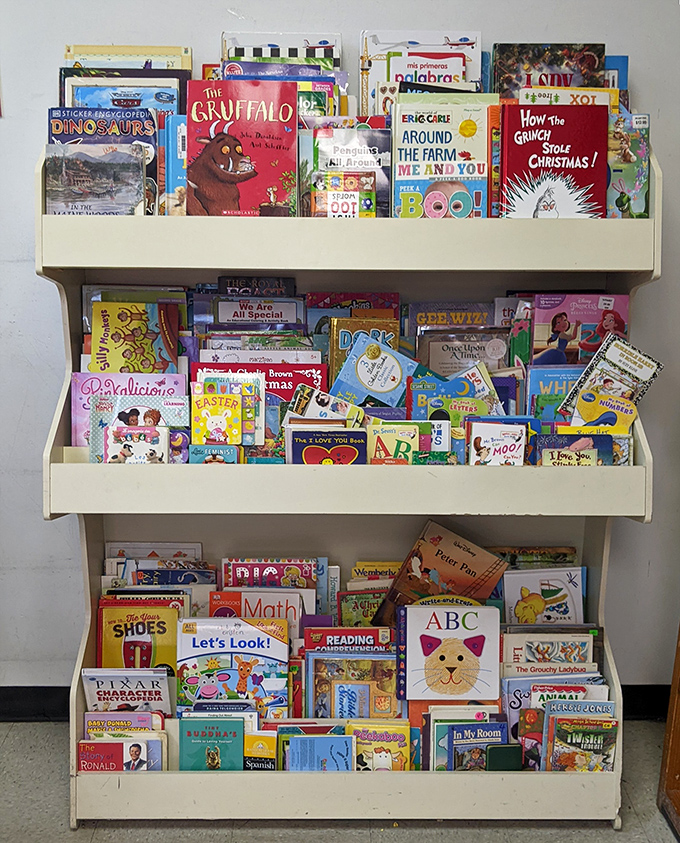 Childhood classics await new little hands to turn their pages. The Gruffalo and Grinch stand ready for bedtime story duty.