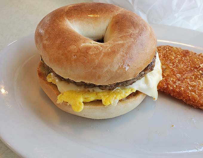 Breakfast sandwiches that prove Mr. Sticky's isn't a one-trick pony. That golden egg-to-cheese ratio would make Einstein reconsider his life's work.