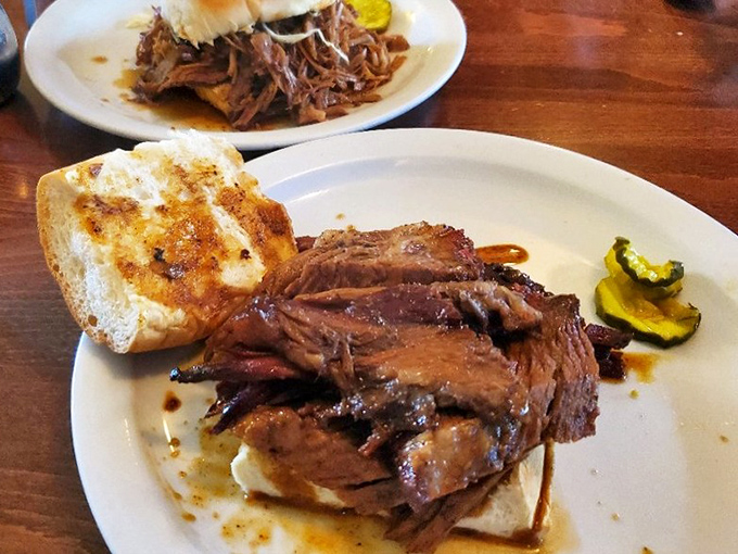 The brisket sandwich doesn't just satisfy hunger &ndash; it creates memories. Half a loaf of bread because regular sandwich proportions simply won't do.